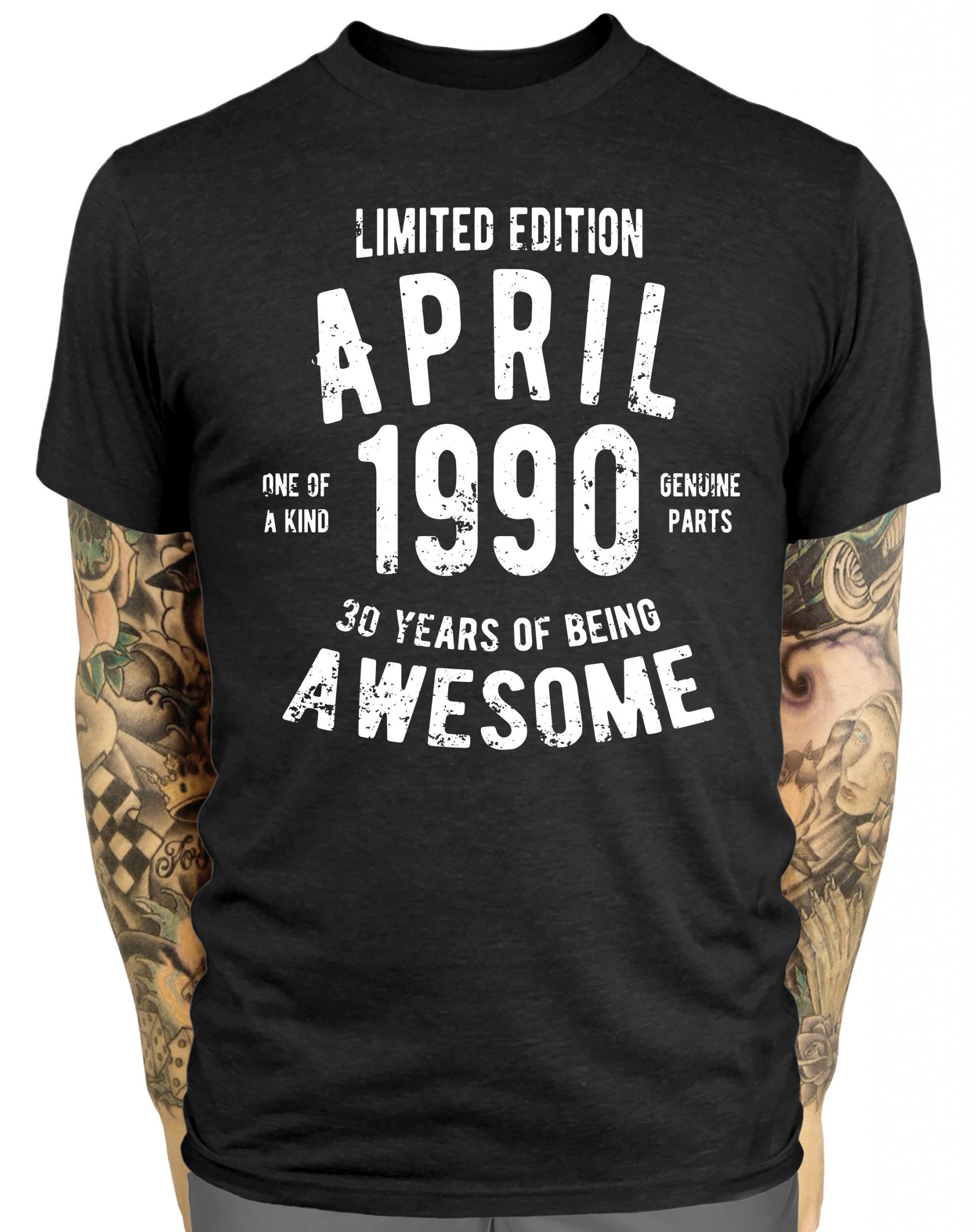 Born April 1990 30th Birthday Tshirt Gift T Shirt Men For Him Vintage ...